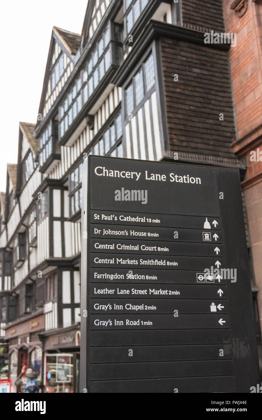 Chancery Lane tube station with Staple Inn Buildings in High Holborn ...