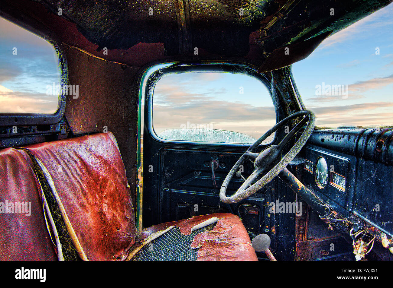 Inside of rusty old truck Stock Photo - Alamy