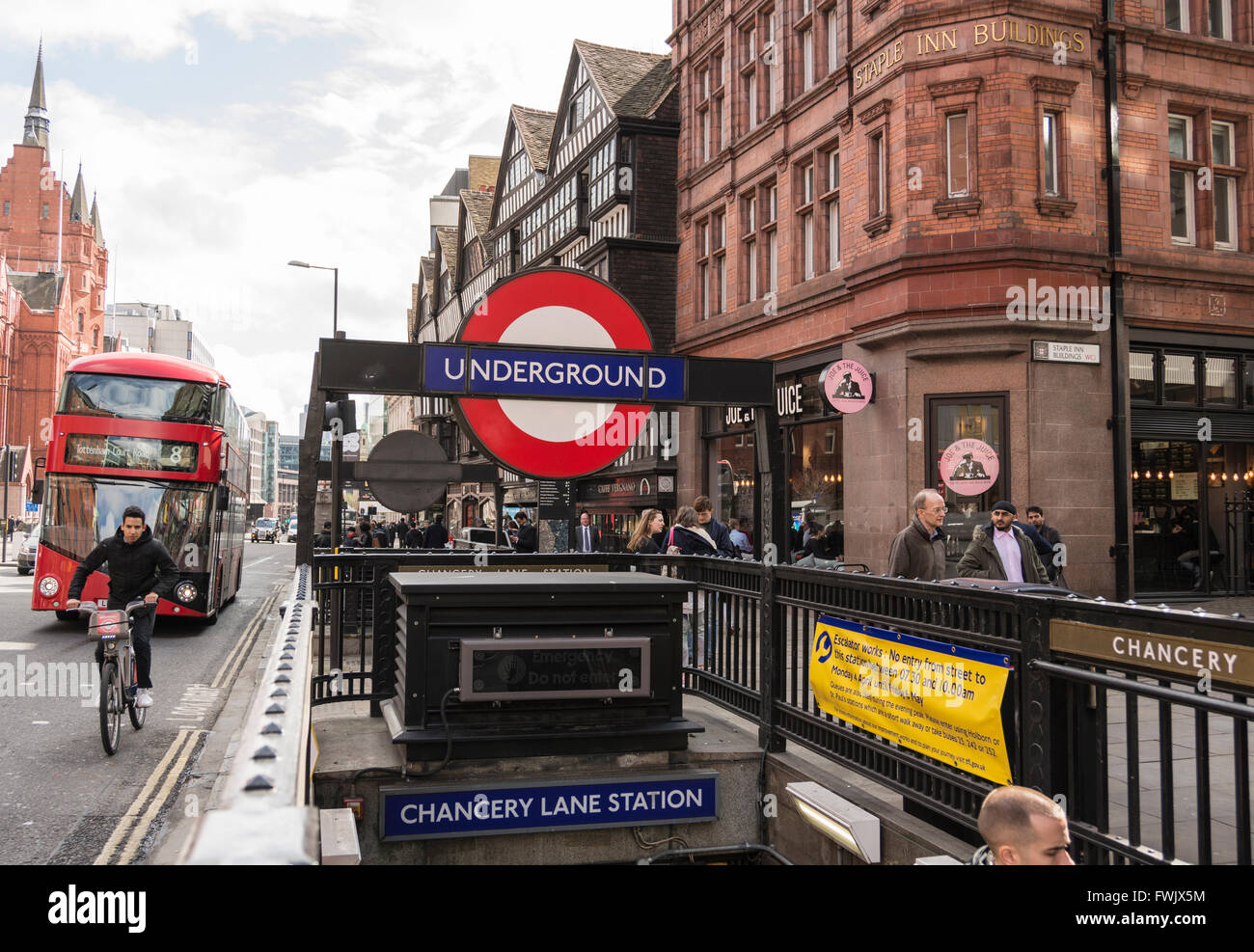 Chancery Lane underground station with Staple Inn Buildings in the ...