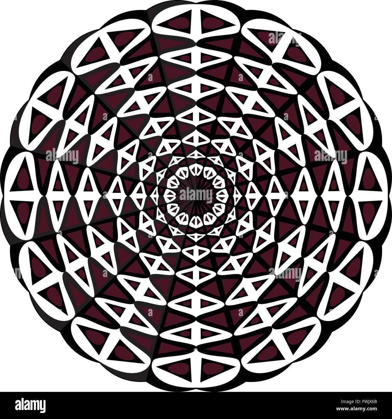 rosetta ornament with zig-zag elements with contrast in colors Stock ...