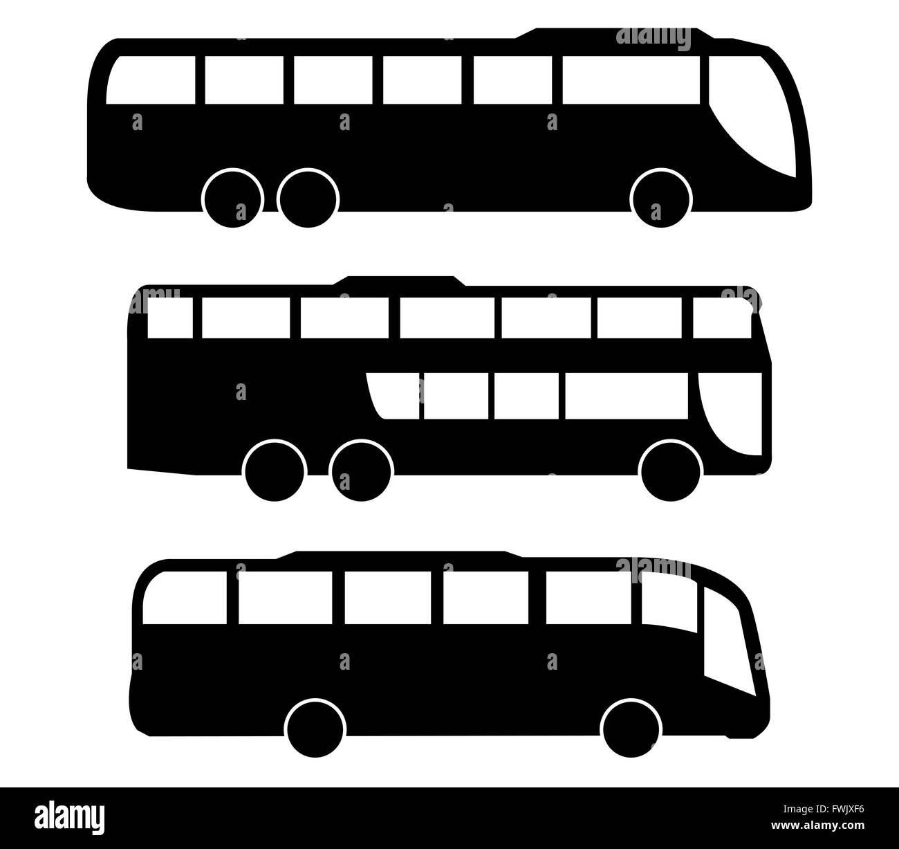 bus icon on white background Stock Photo - Alamy