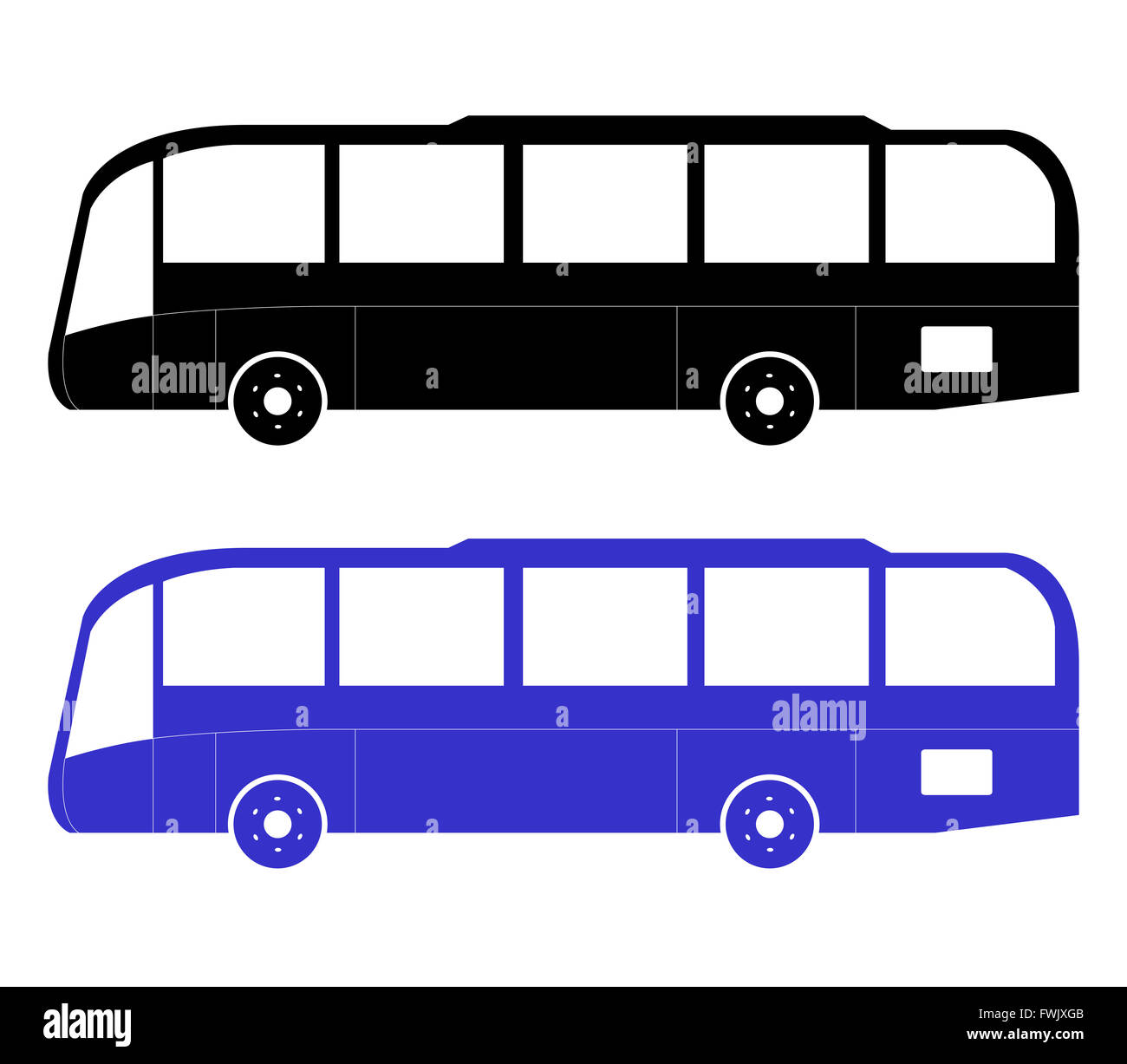 bus icon on white background Stock Photo - Alamy