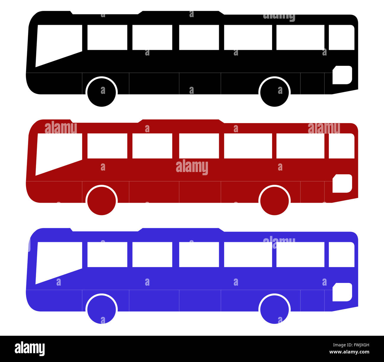 bus icon on white background Stock Photo - Alamy