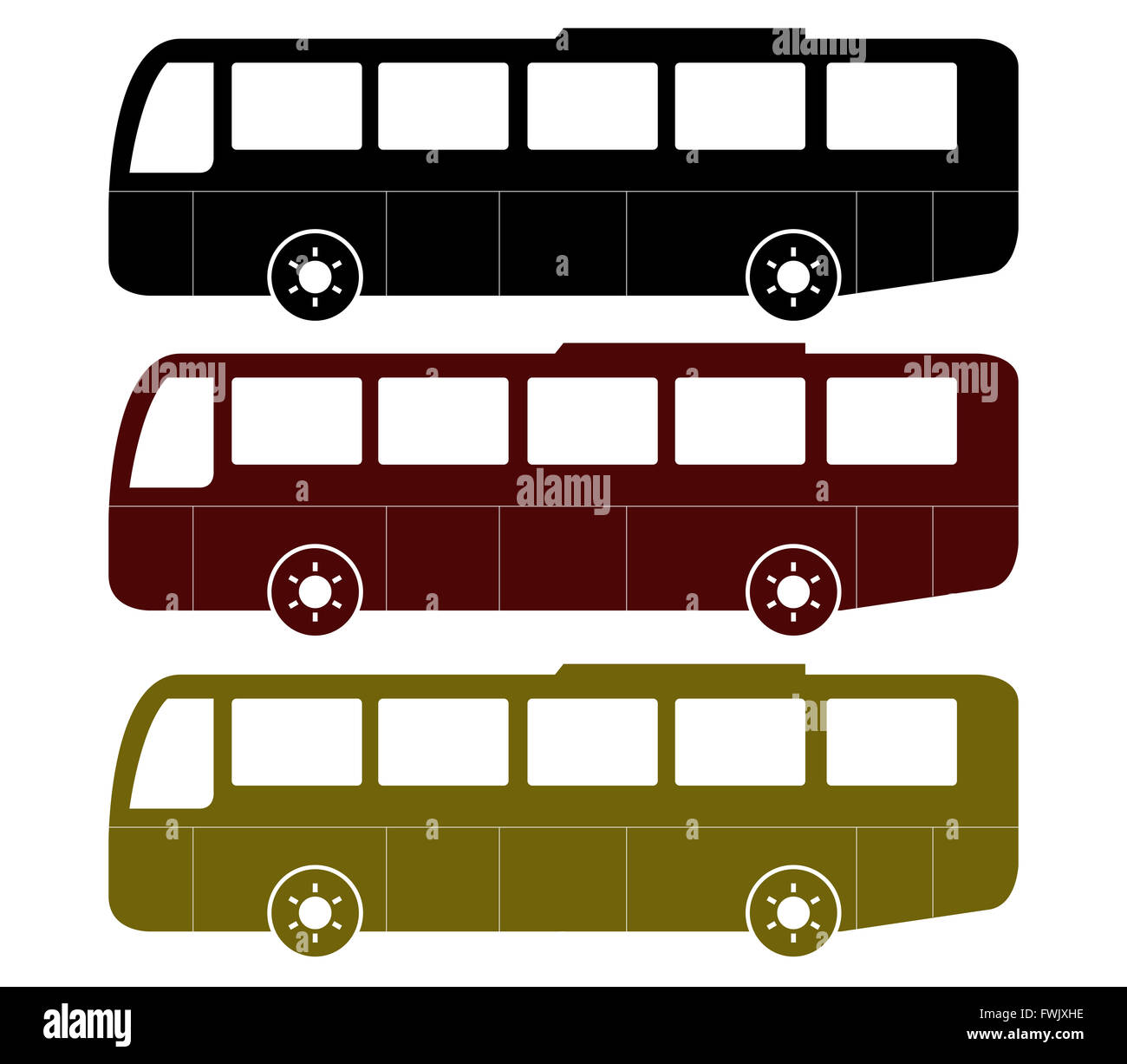 bus icon on white background Stock Photo - Alamy