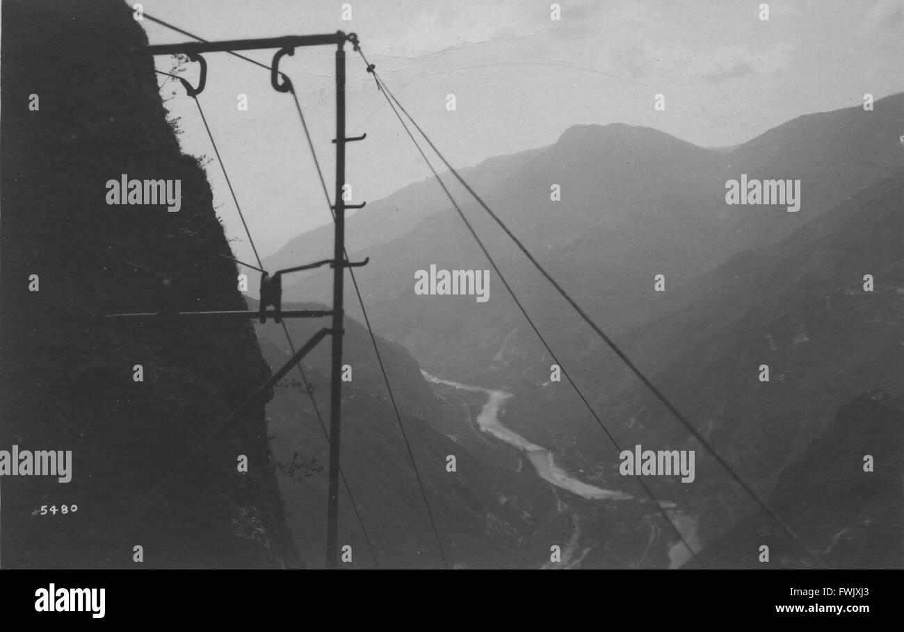 A WWI Italian cable way in the Alps of Northern Italy, circa 1916 Stock ...