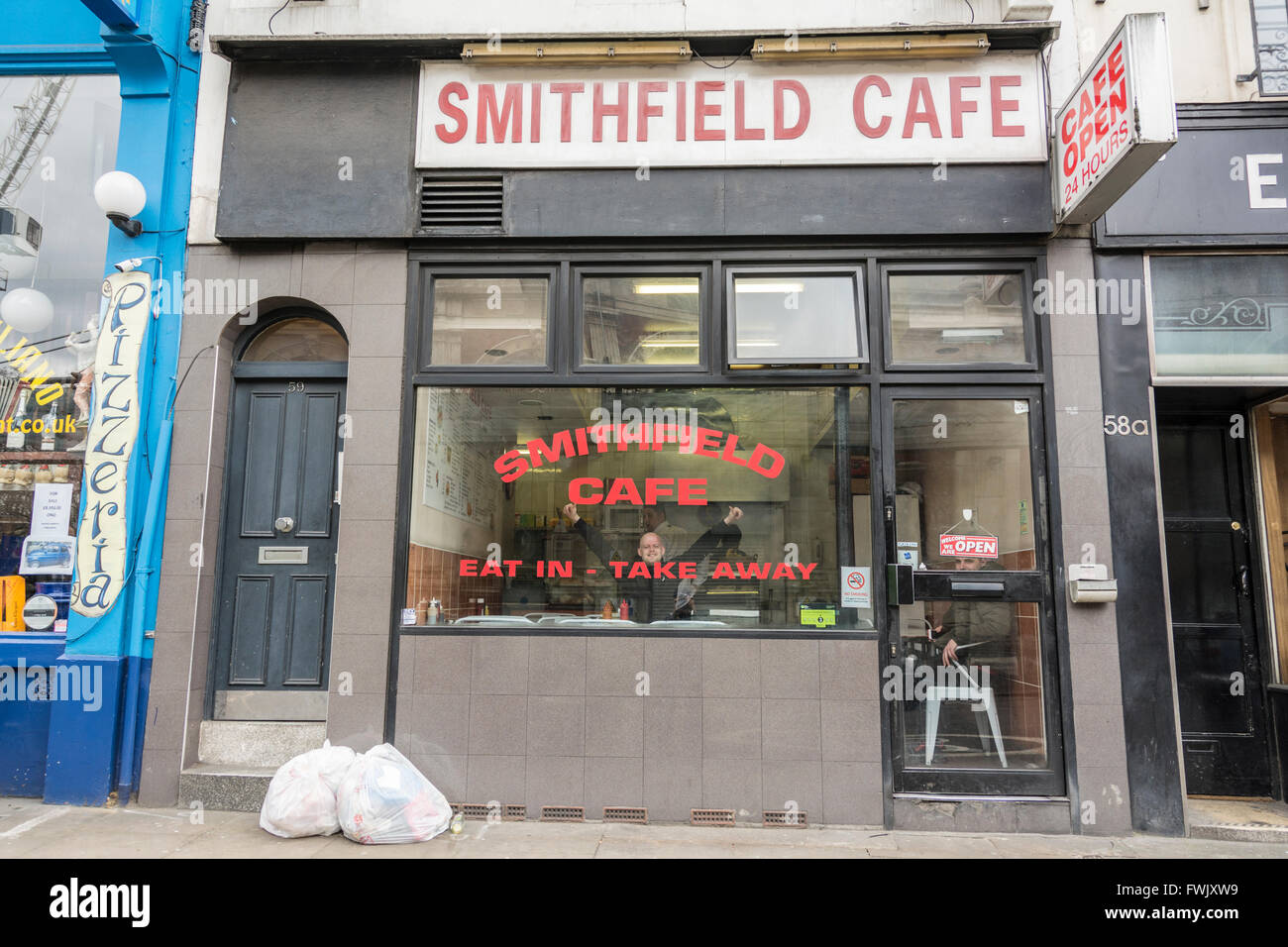 Man cafe smile not young not phone High Resolution Stock Photography and Images - Alamy