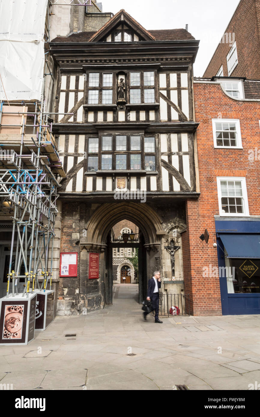 Entrance to St Bartholomew the Great church, West Smithfield, London ...