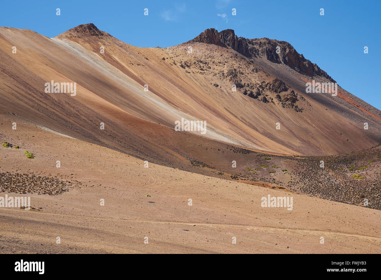 Colourful desert landscape in Lauca National Park, Chile Stock Photo ...