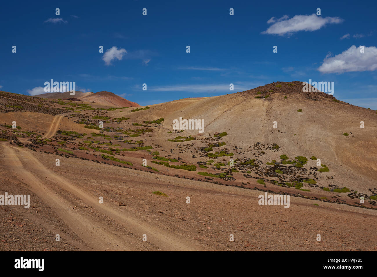 Colourful desert landscape in Lauca National Park, Chile Stock Photo ...