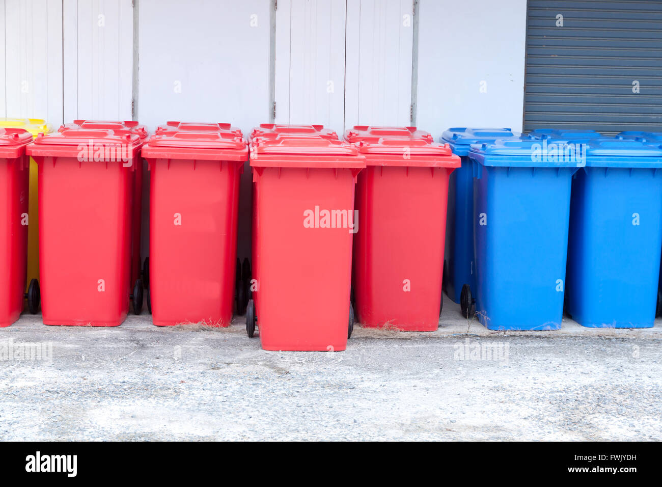 blue red bins Stock Photo - Alamy