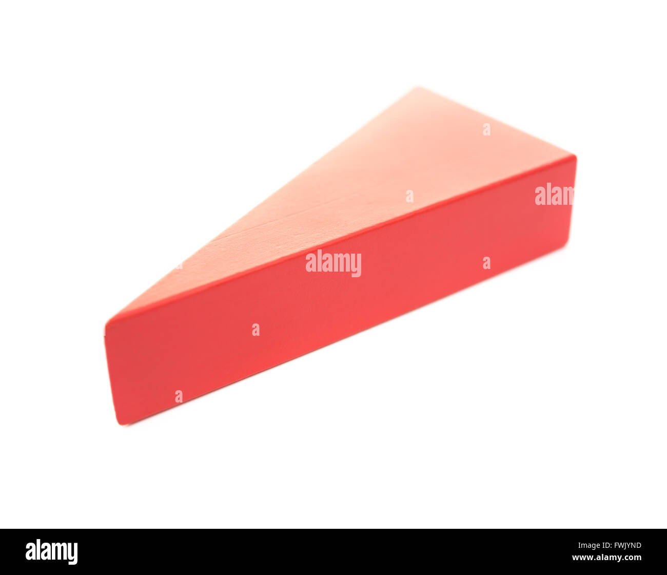 piece of orange wooden toy block on white background Stock Photo - Alamy