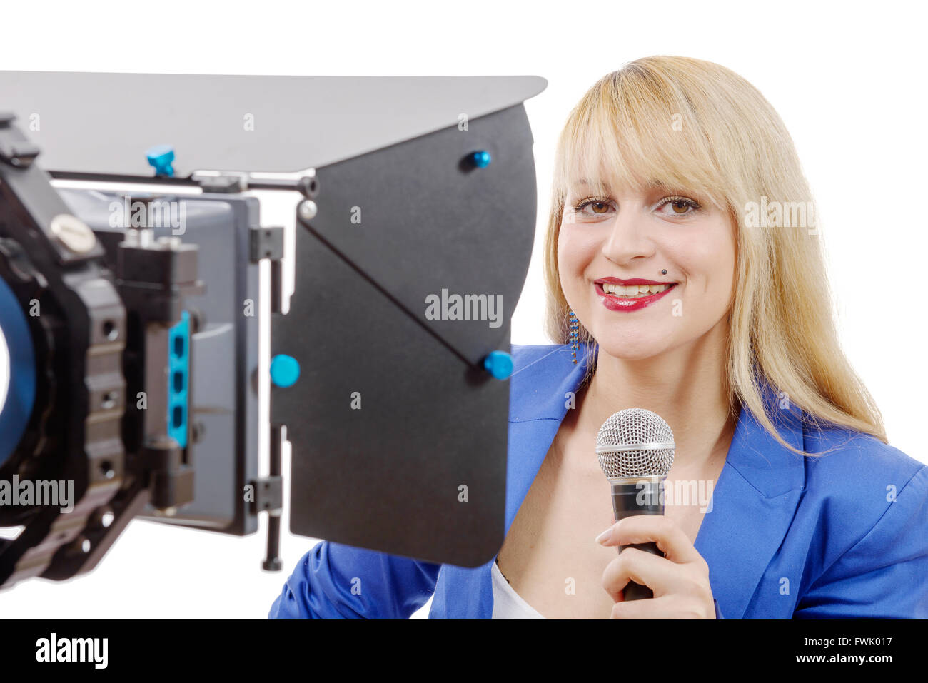 Tv presenter woman hi-res stock photography and images - Alamy
