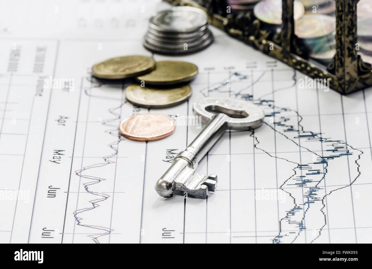 The key on stock chart background,for finance concept Stock Photo - Alamy