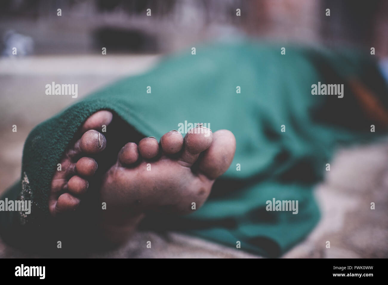 Barefoot Homeless Man High Resolution Stock Photography and Images - Alamy
