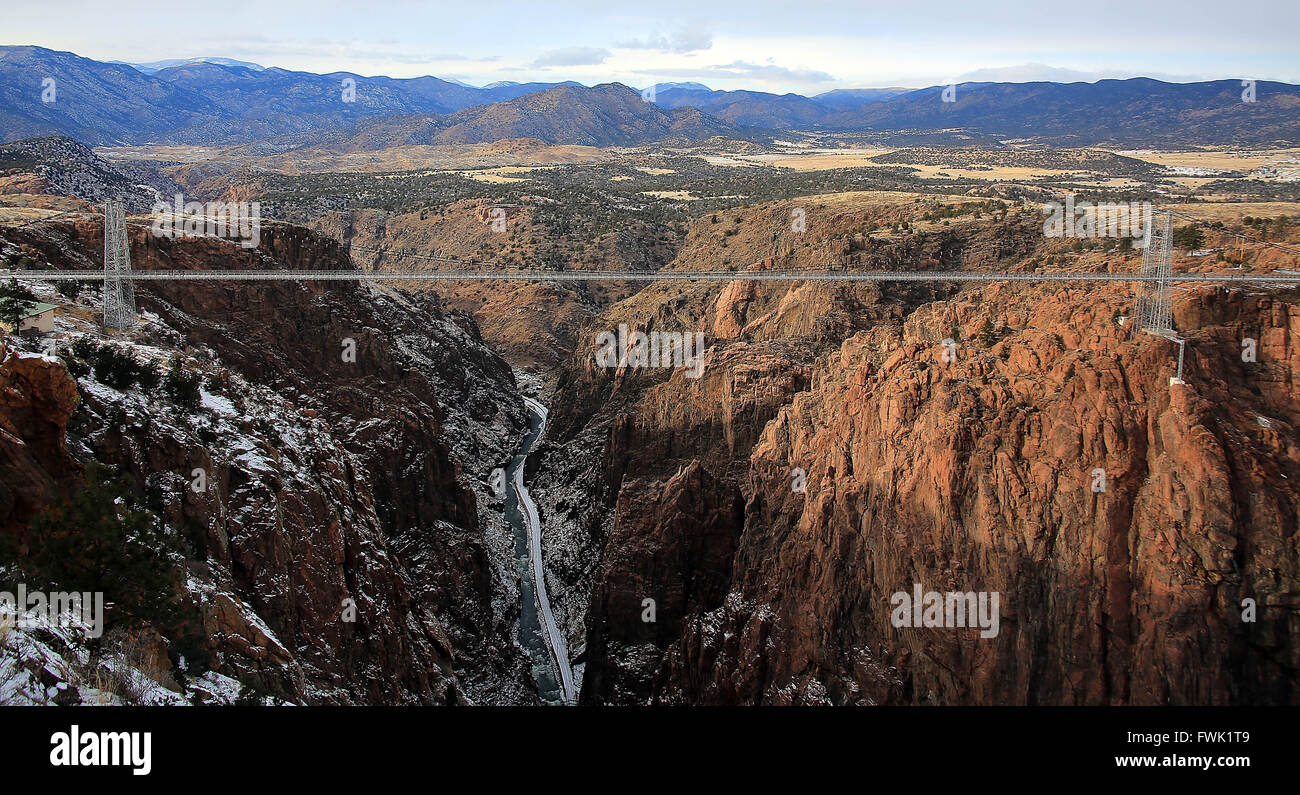 Royal Gorge Bridge Over Colorado River Against Sky Stock Photo - Alamy