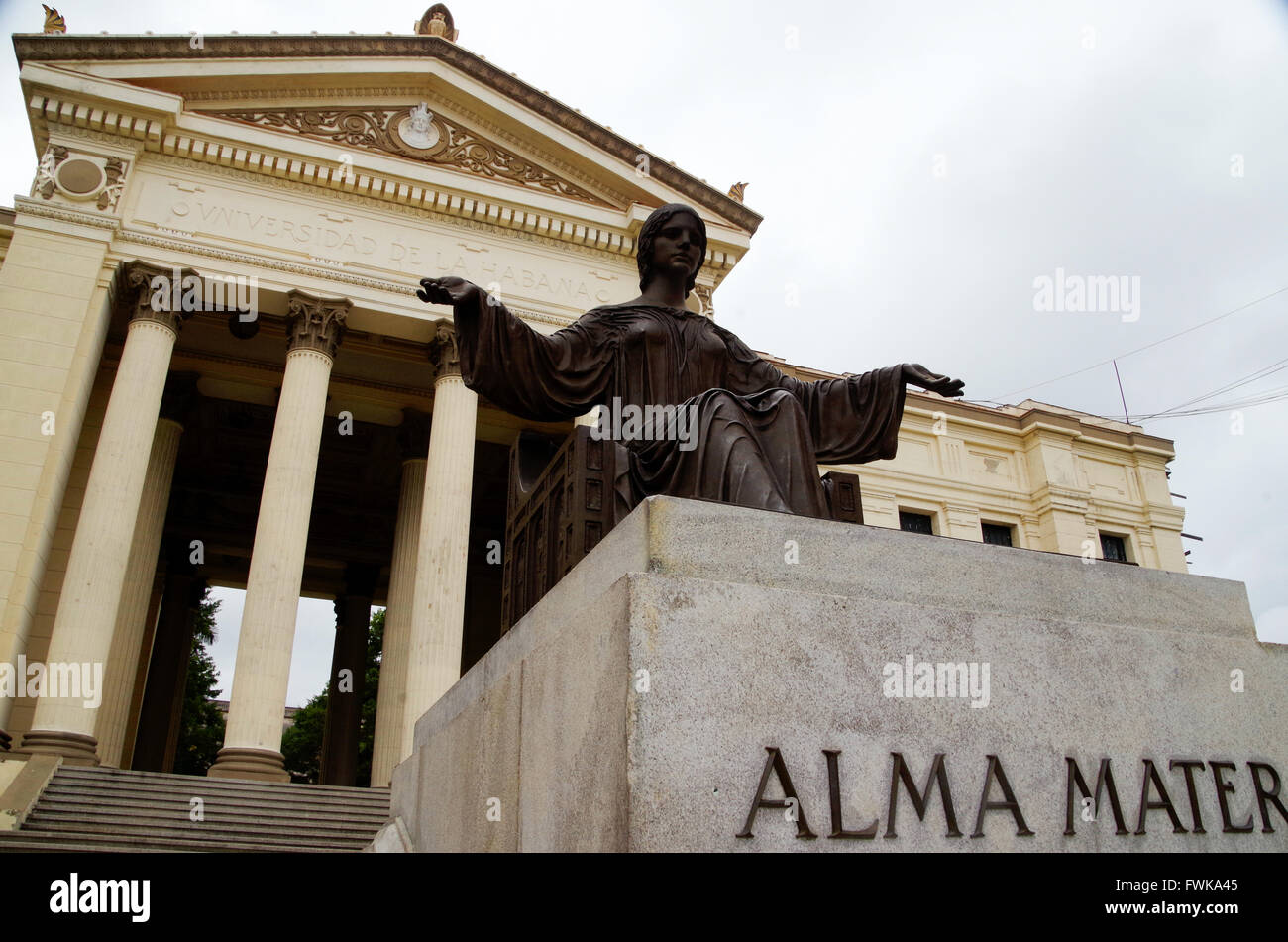 Main facade of the University of Havana, Cuba Stock Photo - Alamy