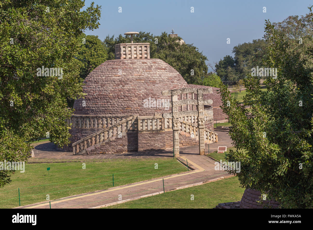 A view of the buddhist temple in Sanchi / India / UNESCO Stock Photo ...