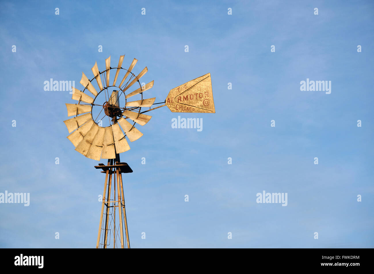 Windmill water pump, Big Bend country near Marathon, Texas, USA Stock ...