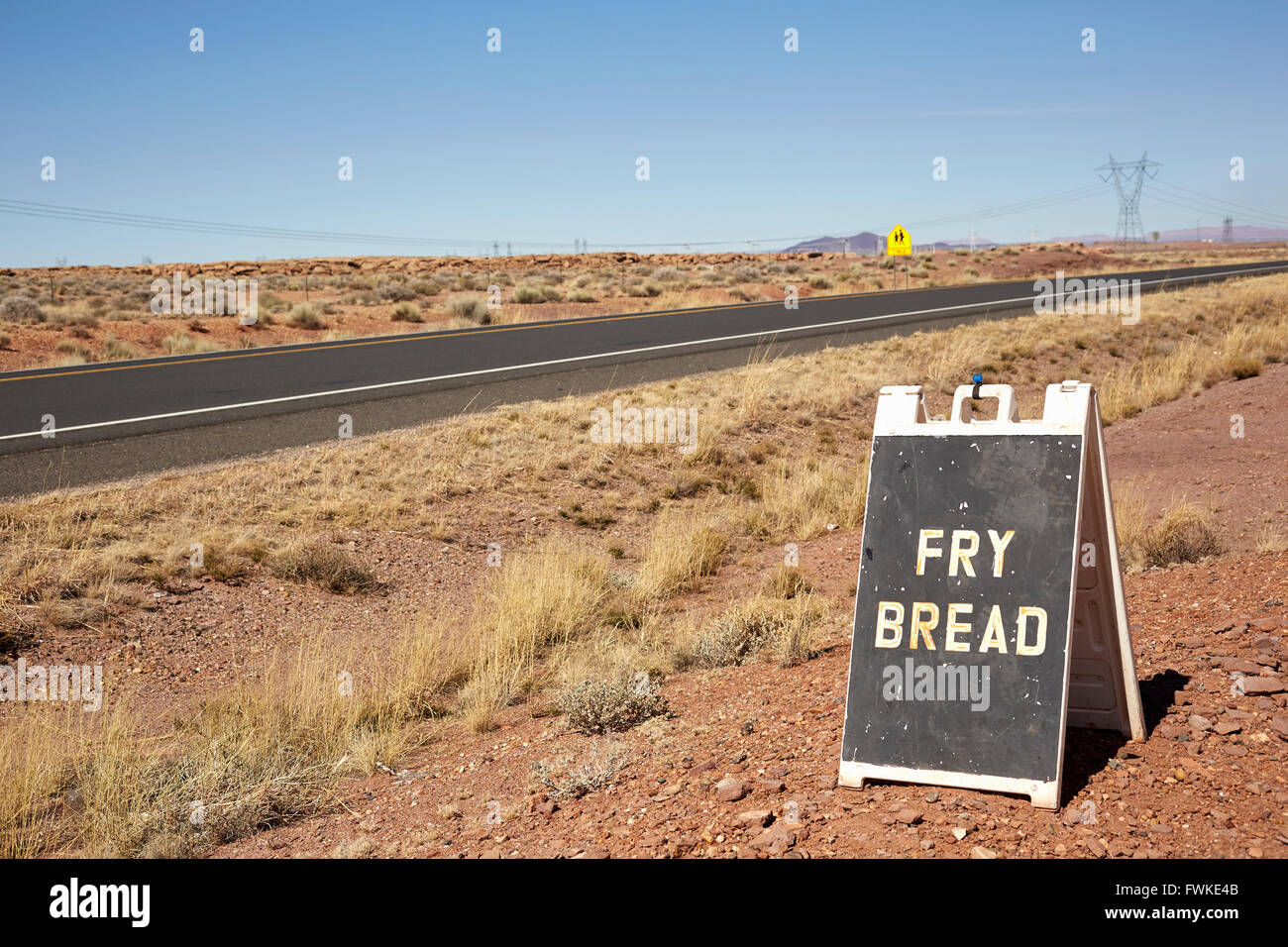 Fry Bread sign, near Tuba City, Navajo Nation, Arizona, USA Stock Photo ...