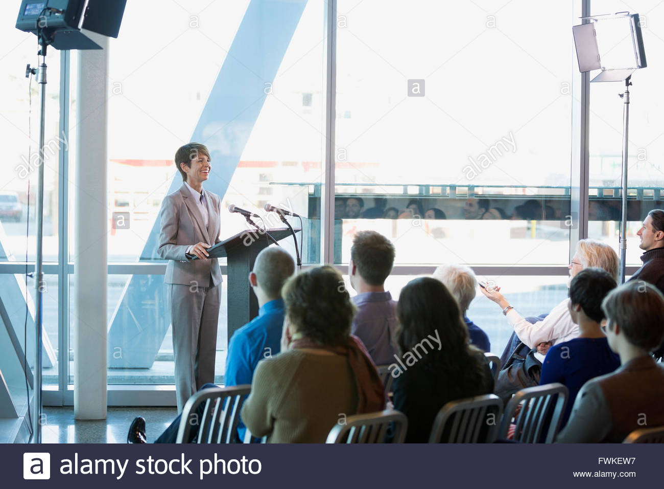 Public speaking podium hi-res stock photography and images - Alamy