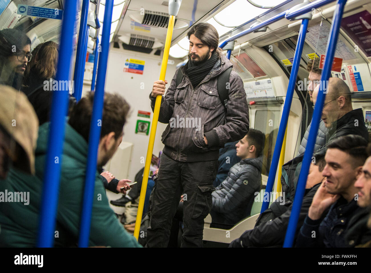 London Underground Train Tube Commuters Stock Photo - Alamy