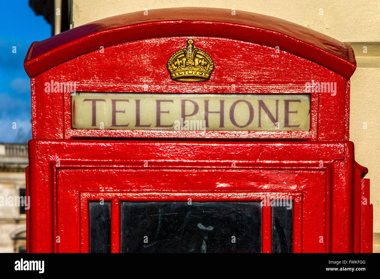 Traditional British Red Telephone Boxes Phone Booths London UK Stock ...