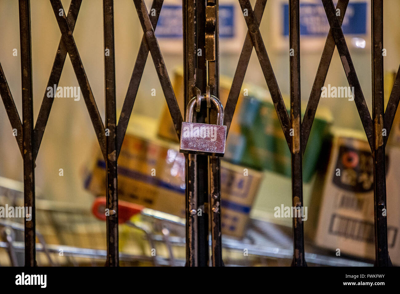 Padlock security lock grill grille hi-res stock photography and images ...