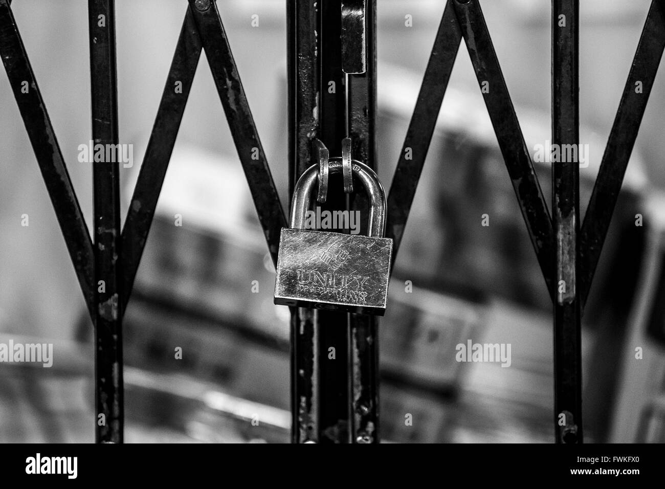 Padlock Security Lock Grill Grille Shutter Theft Protection Stock Photo ...