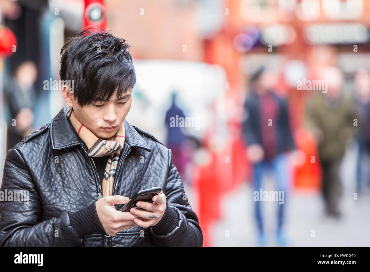 Chinese Male in China Town Cold Day Stock Photo - Alamy