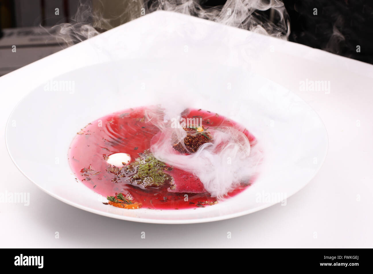 Soup, molecular cuisine Stock Photo - Alamy