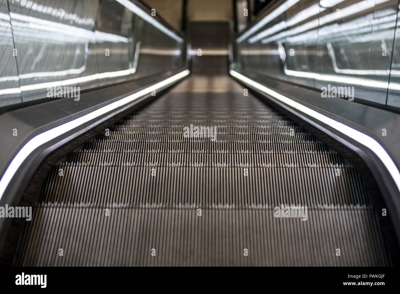 Neon Escalator Kings Cross St Pancrass Stock Photo - Alamy