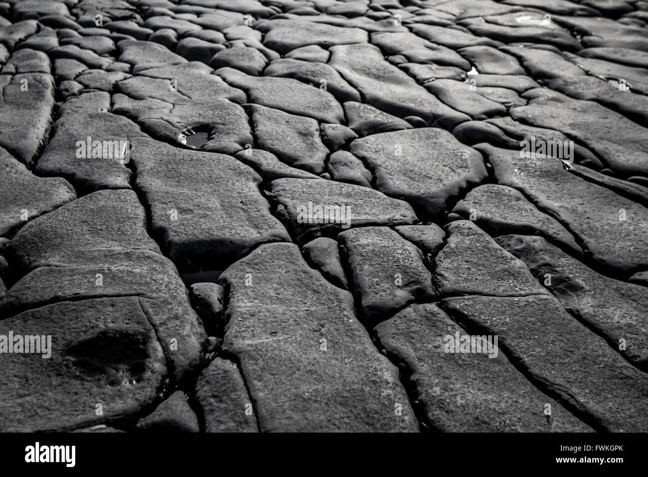 Rhoose Point Rocky Beach South Wales Monochrome Black and White Stock ...