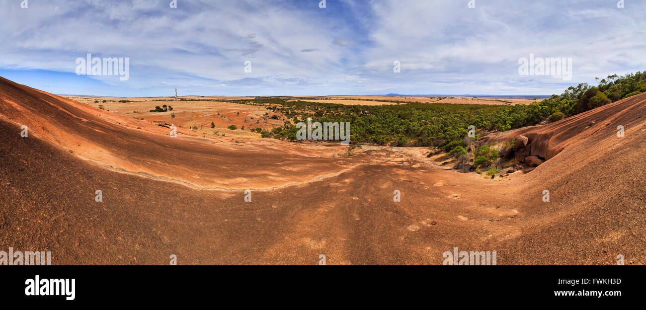 Wide panoramic view from the top of Mount Wudinna in SOuth Australia ...