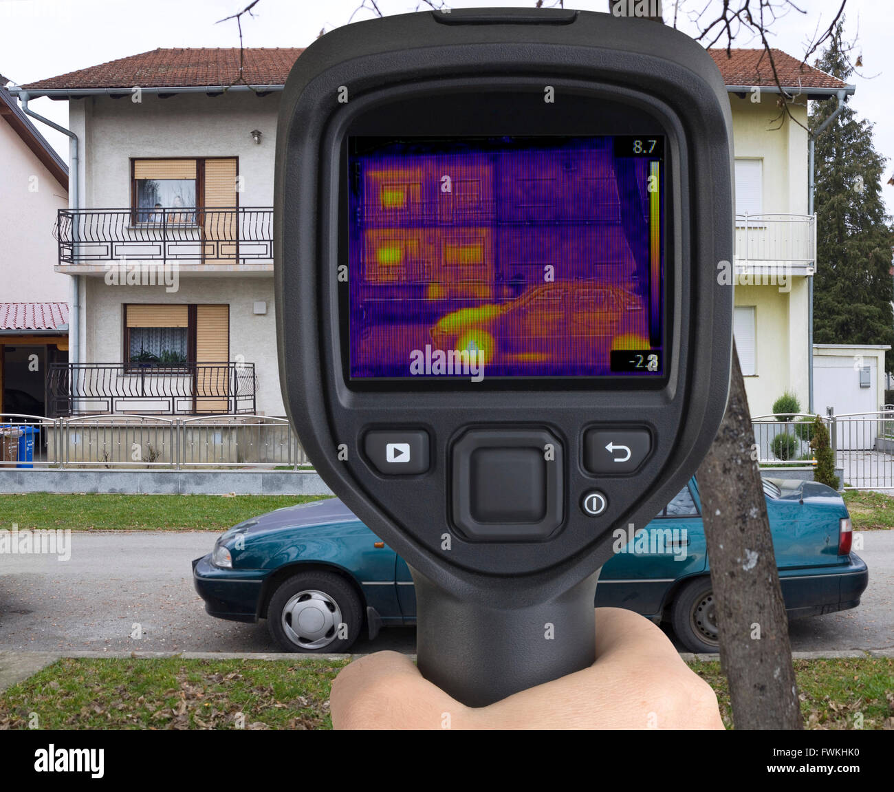 Thermal Image of House Facade Stock Photo - Alamy
