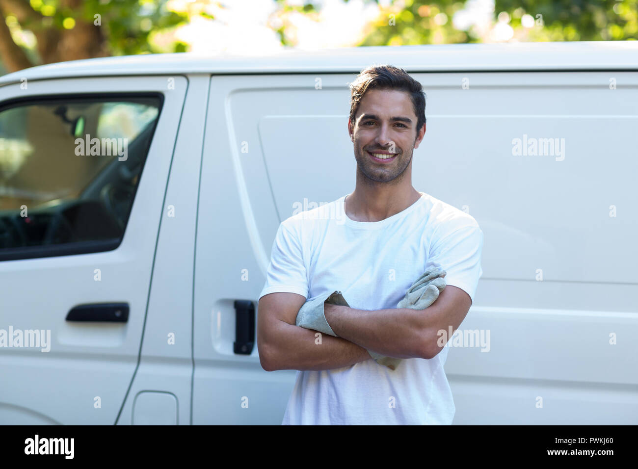 Portrait of confident painter with arms crossed Stock Photo - Alamy