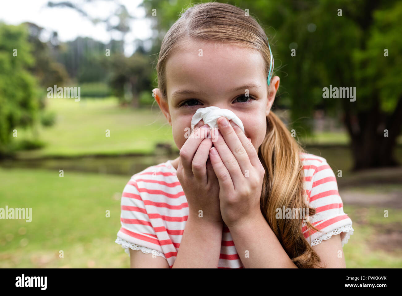 Blonde girl sneezing hi-res stock photography and images - Alamy