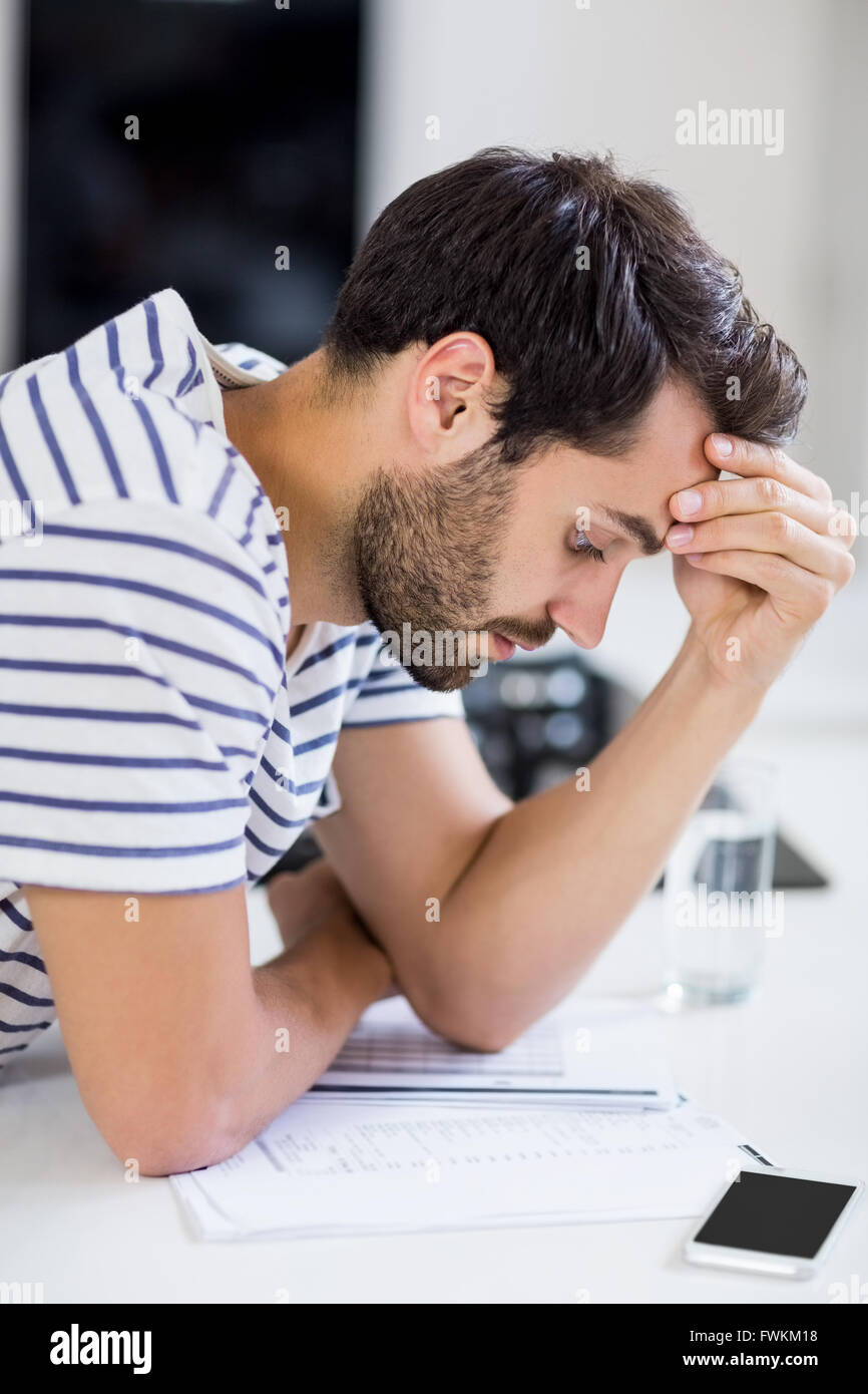 Male smart phone worried home hi-res stock photography and images - Alamy