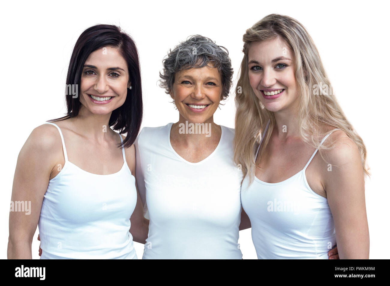 Portrait of women standing together with arm around Stock Photo - Alamy