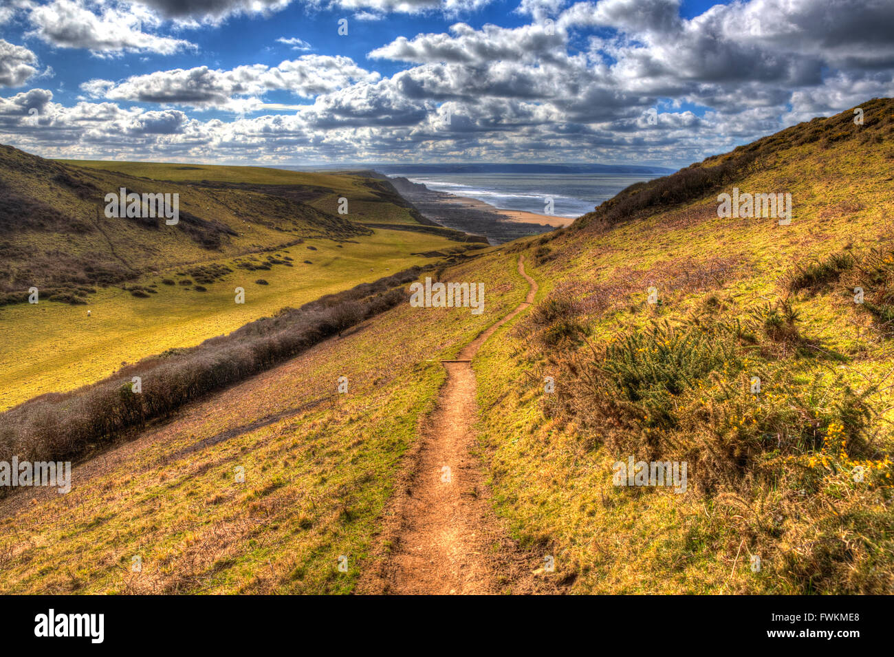 UK atlantic coast Sandymouth North Cornwall England UK on the south ...