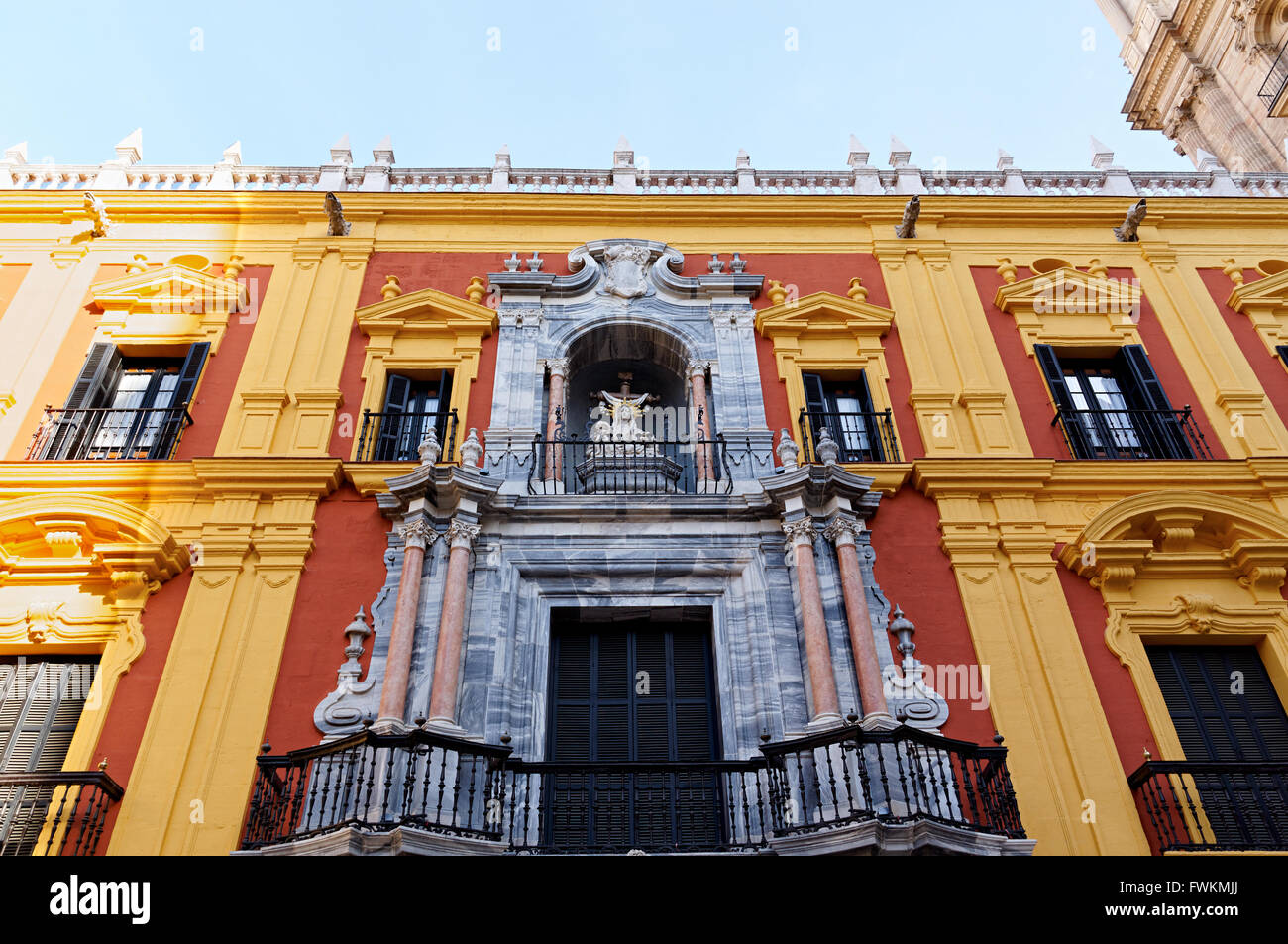 details architecture of Spanish city. Malaga Stock Photo - Alamy