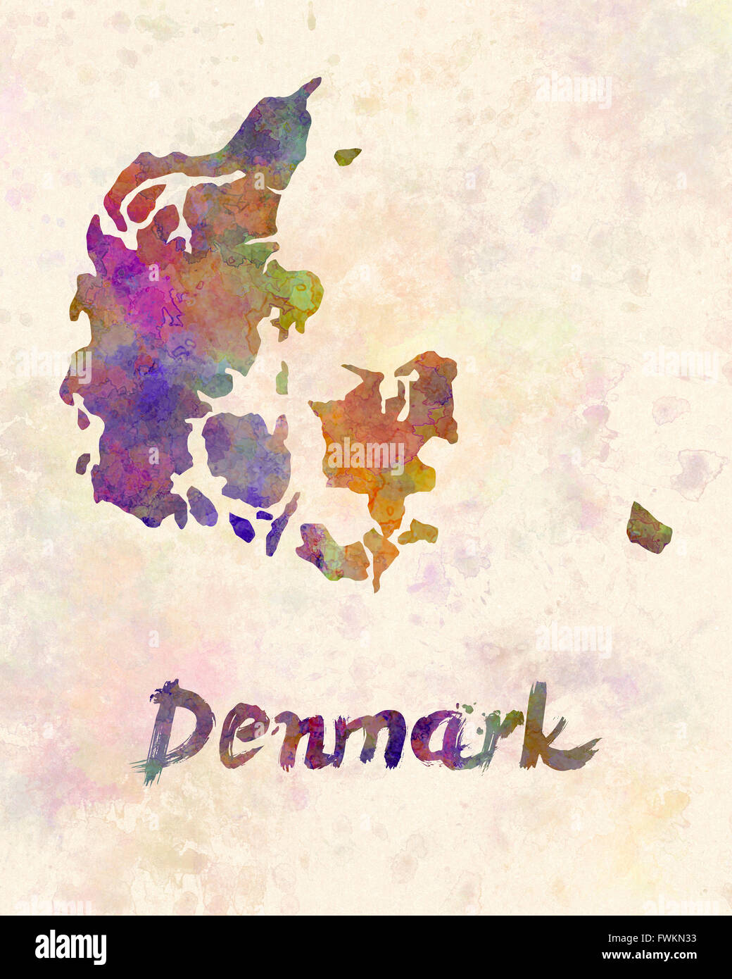Denmark in watercolor Stock Photo - Alamy