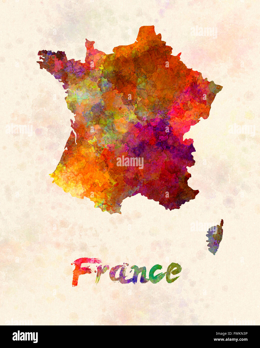 France watercolor art hi-res stock photography and images - Alamy