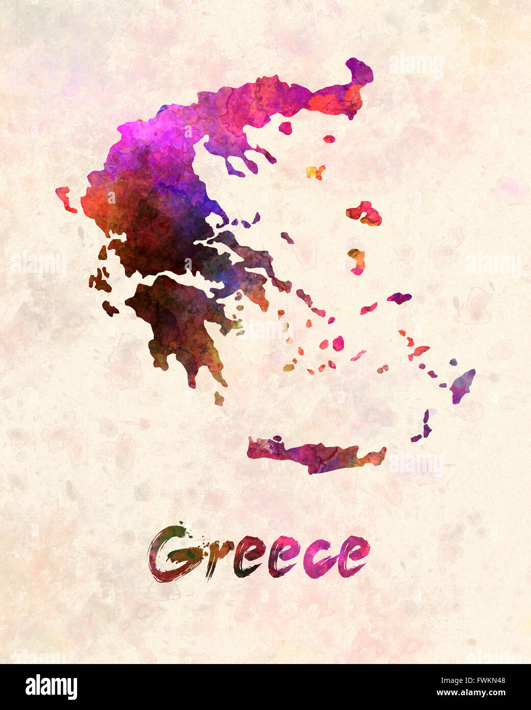 Greece in watercolor Stock Photo - Alamy