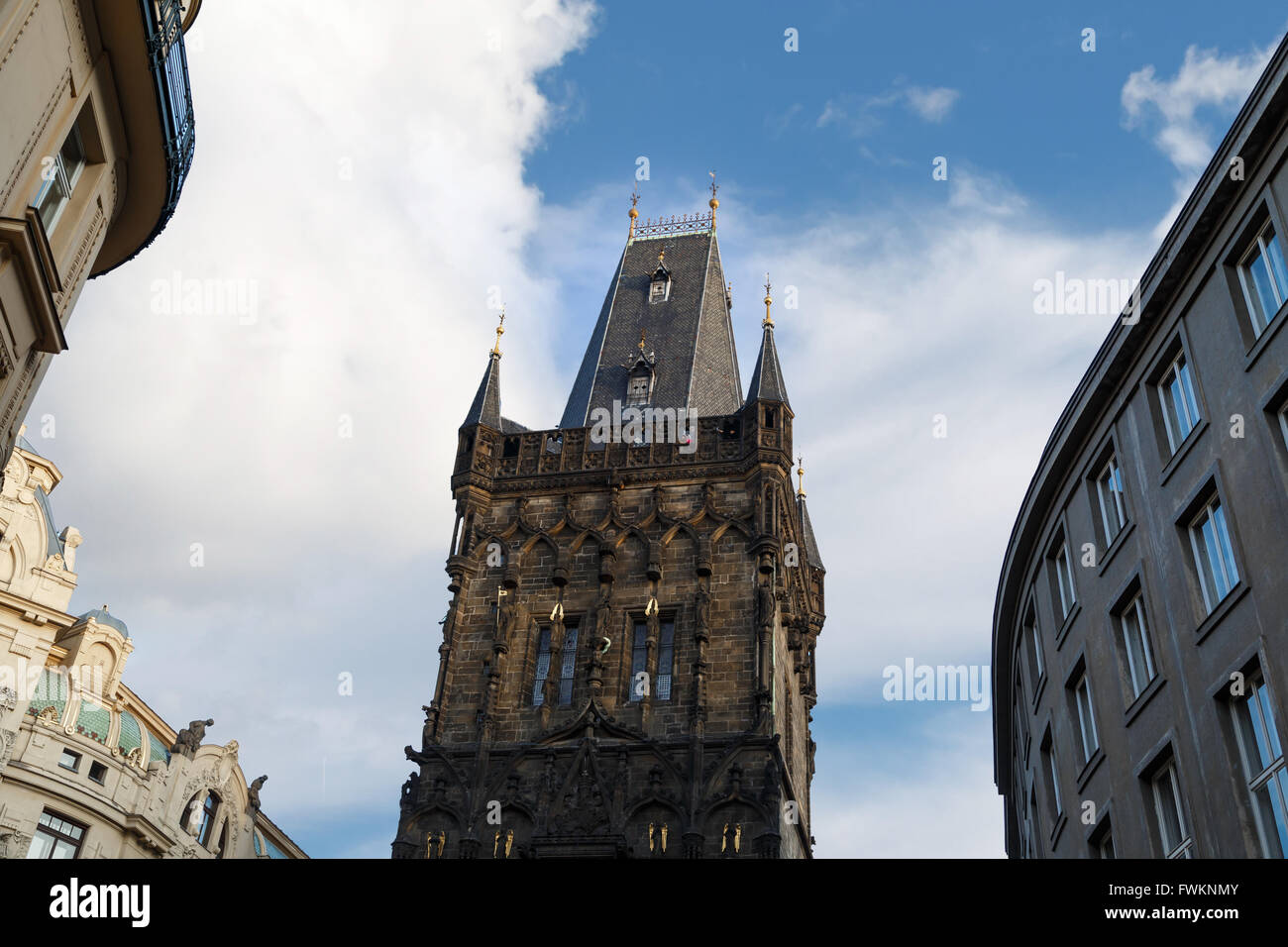 View of historical gothic Powder Tower also known as Powder Gate in old ...