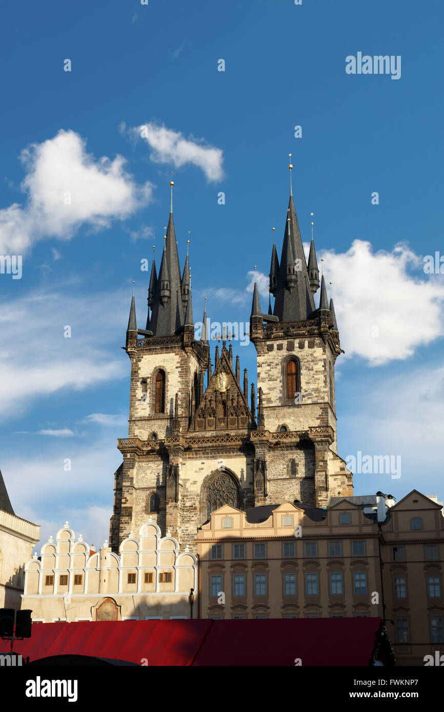 View of historical gothic Church of Our Lady Before Tyn with the name ...
