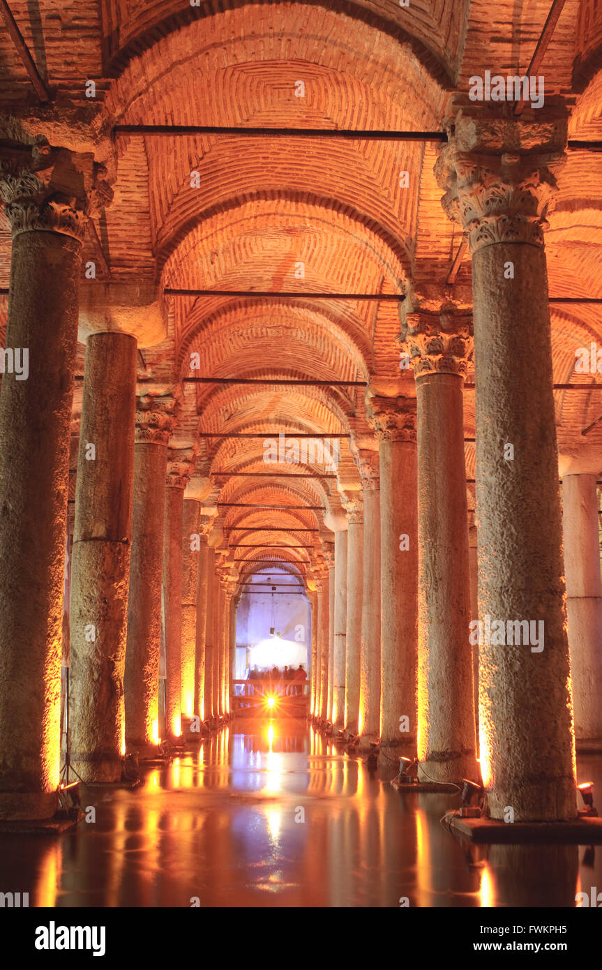 Turkey, Istanbul, Sunken Palace, Basilica Cistern, Forest of Columns ...