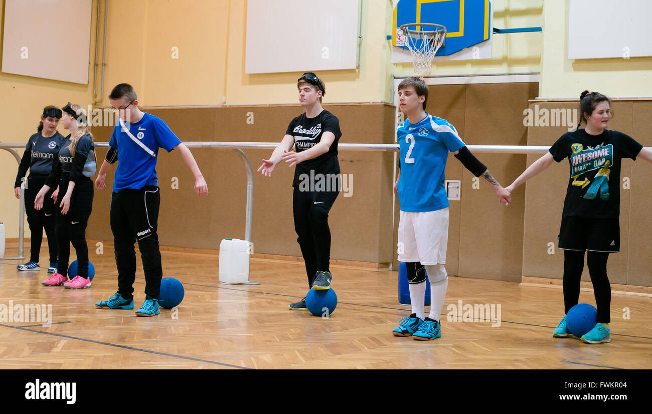 Team from Neukloster during Goalball practice Stock Photo - Alamy