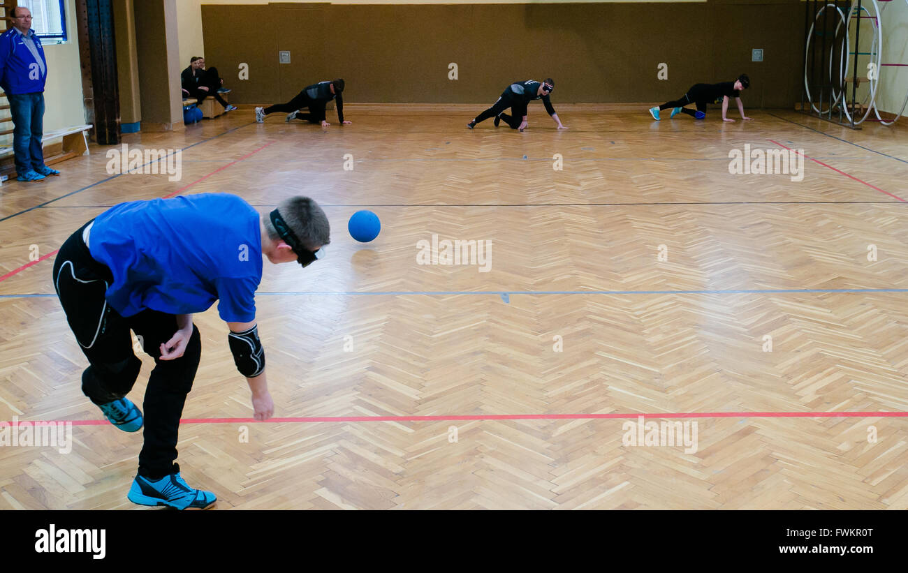 Goalball player throwing ball hi-res stock photography and images - Alamy