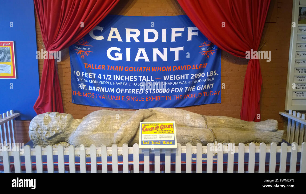 The Cardiff Giant on display at The Farmer's Museum, Cooperstown, New ...