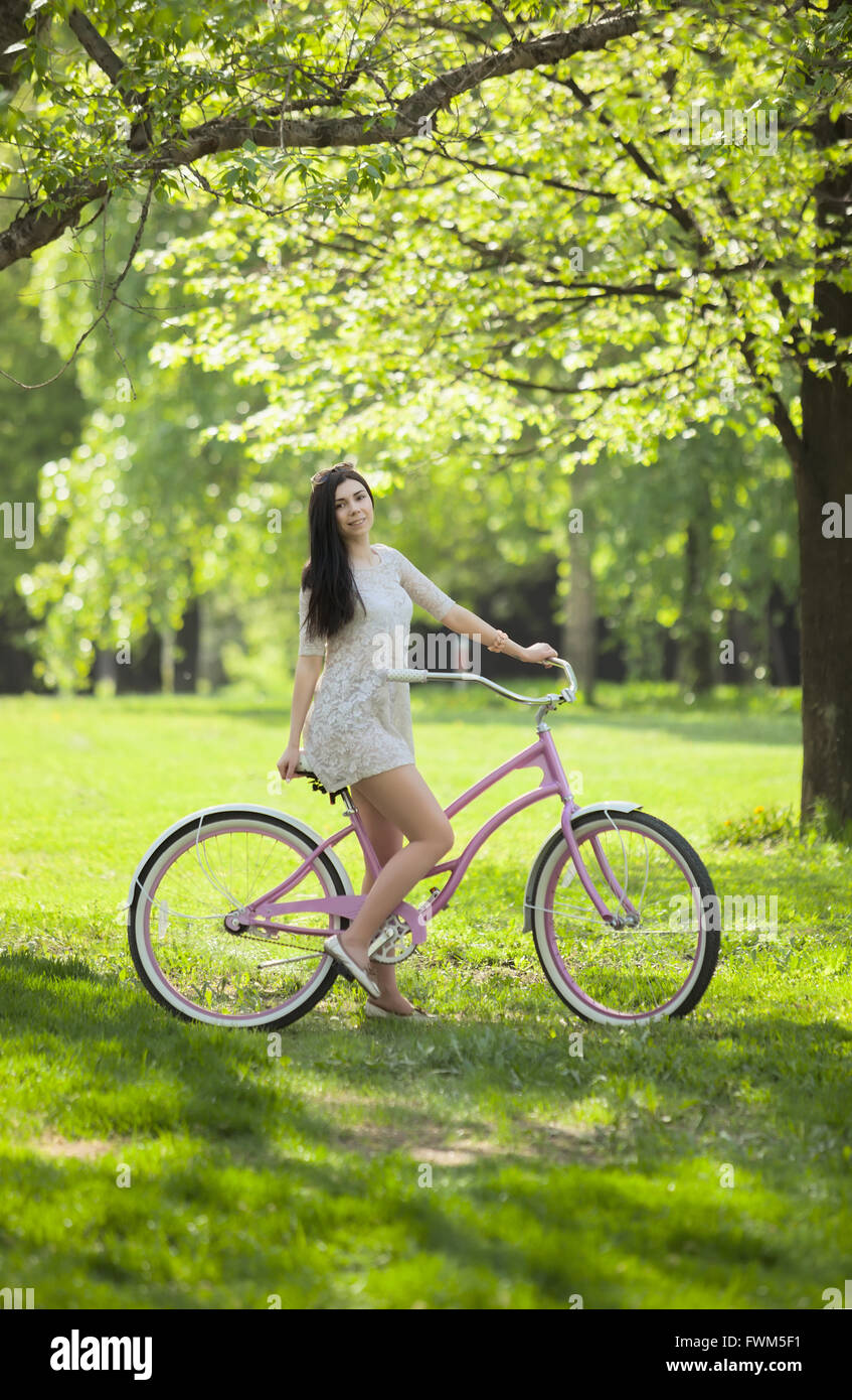 Girl in bicycle hi-res stock photography and images - Alamy